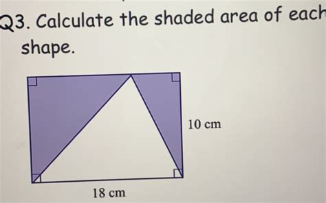 Solved 3 Calculate The Shaded Area Of Each Shape Math