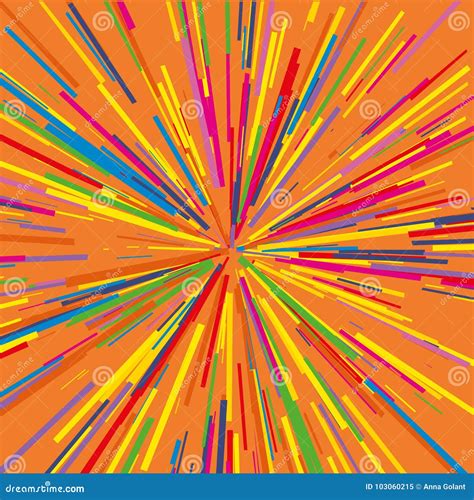 Radiating From The Center Of Thin Beams Lines Vector Illustration