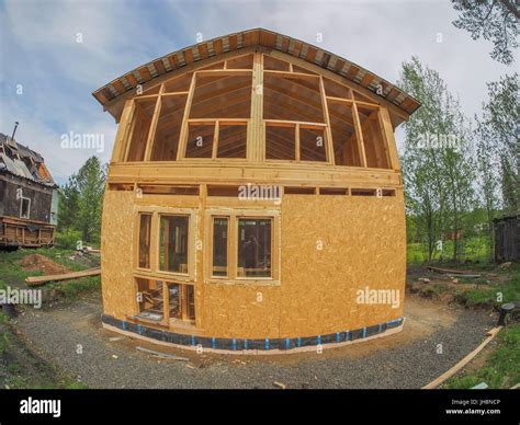Construction Of A Frame House Stock Photo Alamy