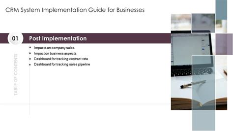 Crm System Implementation Guide For Businesses Table Of Contents Presentation Graphics