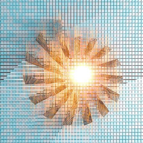 3d Rendered Dense Cube Background With Glowing Abstract Lines Photo And Picture For Free