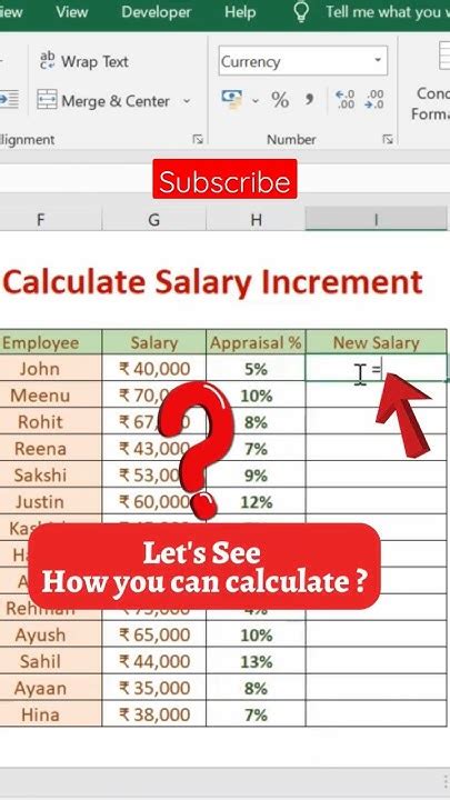 How To Calculate Salary Increment In 5 Seconds 😎 Excel Short Tricks Shorts Excel Exceltips