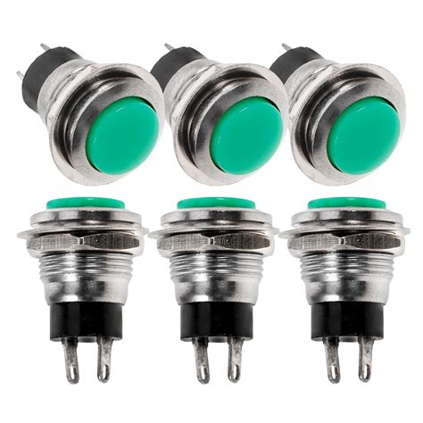Hemoton 6pcs Momentary Push Button Switch 2 Pin Self Resetting Switch Mini Round Switch Without