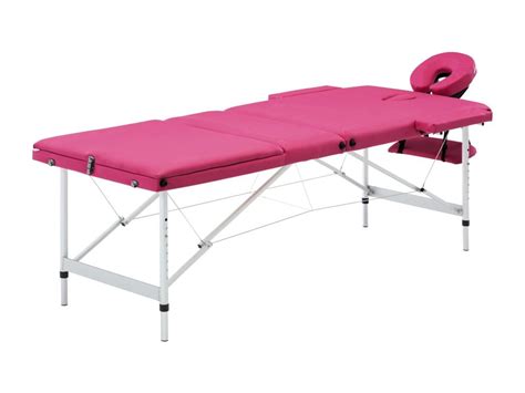 Table De Massage Pliable 3 Zones Inox Rose 020001827