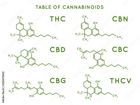Cannabinoid Structure Cannabidiol Molecular Structures Thc And Cbd