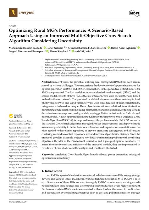 Pdf Optimizing Rural Mgs Performance A Scenario Based Approach Using An Improved Multi