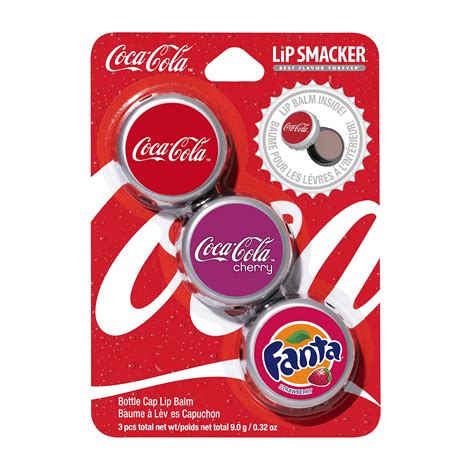 Lip Smacker Coca Cola Bottle Cap Trio Pack 3 Flavored Lip Balms