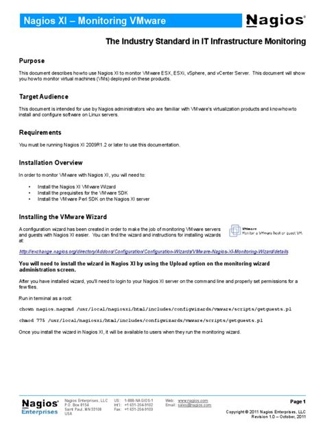 Monitoring Vmware With Nagios Xi Pdf Operating System Technology