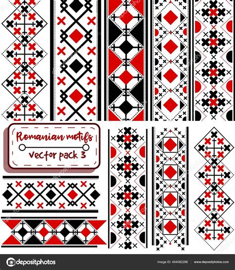 Vector Pack Romanian Moldavian Seamless Patterns Title Borders