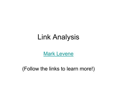 Link Analysis PageRank HITS And Web Communities
