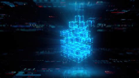 미래 배경에 대한 빅 데이터 배열 및 인포그래픽 양자 기술 및 Ai 처리의 미래 기술 진보와 혁신의 세계에서 미래 지향적인 빛나는 큐브 형성 Cgi 3d 렌더링 테크놀로지에