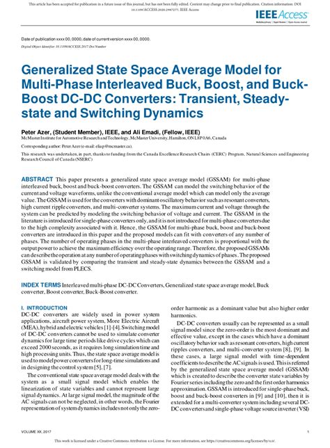 pdf generalized state space average model for multi phase interleaved