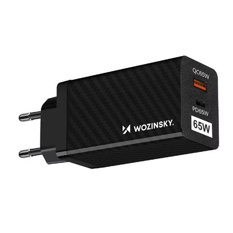 Wozinsky Hitri Polnilec Z Usb In Usb Type C 65w Črn Mobos Trgovina