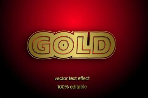 Premium Vector Golden 3d Text Style Effect