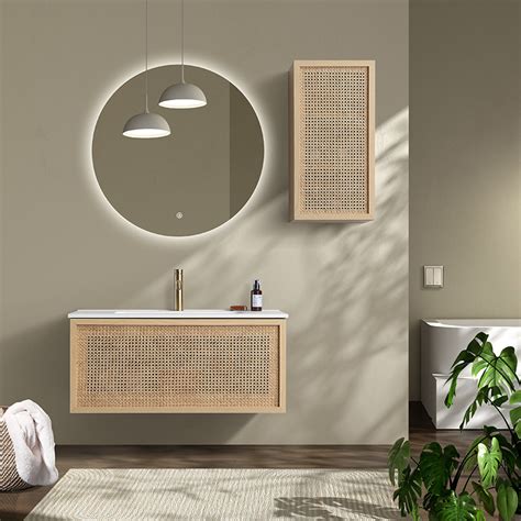 Meuble De Salle De Bain Raphia 90 Cm En Cannage