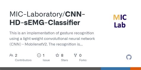 Github Mic Laboratorycnn Hd Semg Classifier This Is An Implementation Of Gesture Recognition