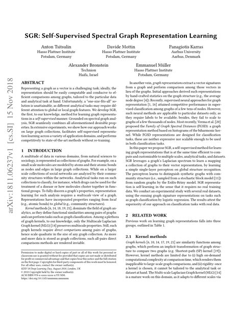 Pdf Sgr Self Supervised Spectral Graph Representation Learning