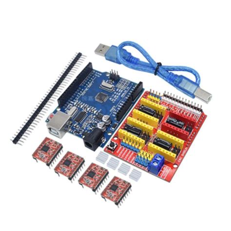 Комплект Arduino Uno для создания 3d принтера ЧПУ станка с драйверами A4988 и Usb кабелем У