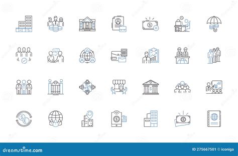 Inventory Line Icons Collection Stock Supplies Warehousing Goods