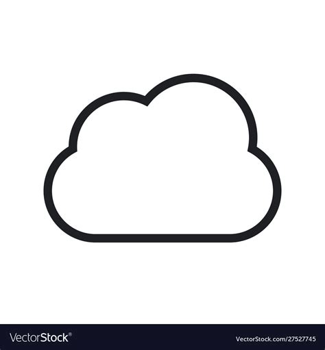 Cloud Linear Icon In Minimal Flat Design Style Vector Image
