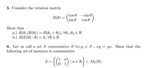 solved 5 consider the rotation matrix