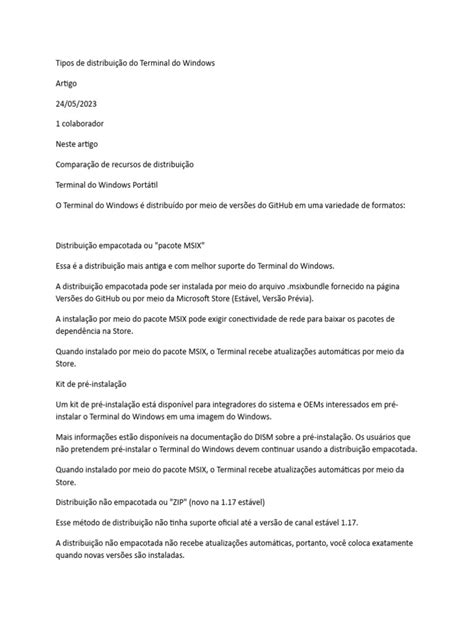 Tipos De Terminal Do Windows Pdf Microsoft Windows Distribuição Linux