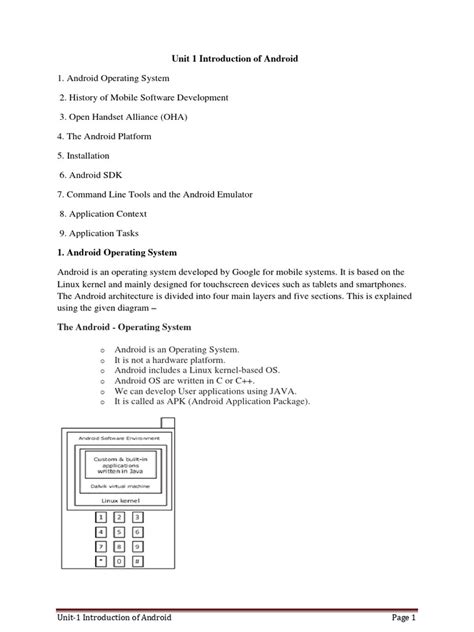 Unit 1 Introduction Of Android Pdf Android Operating System