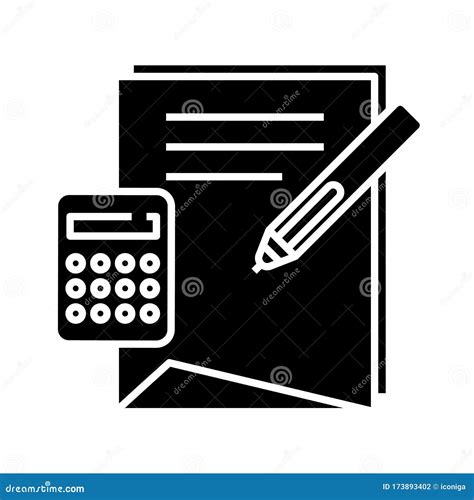Calculation Process Black Icon Concept Illustration Vector Flat