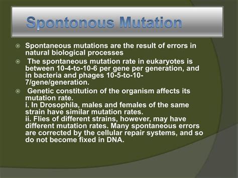 Spontaneous Vs Inducedmutation Slideshare Pptx