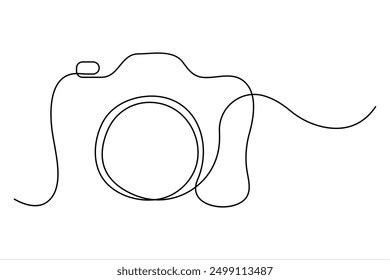 One Continuous Line Drawing Camera Linear Stock Vector Royalty Free 2499113487 Shutterstock