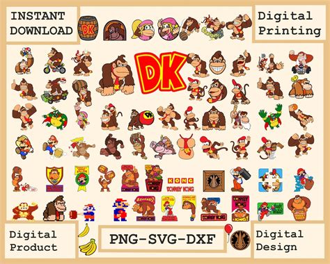 Donkey Kong Png Svg Bundle Donkey Kong Clipart Bundle Donkey Kong Svg