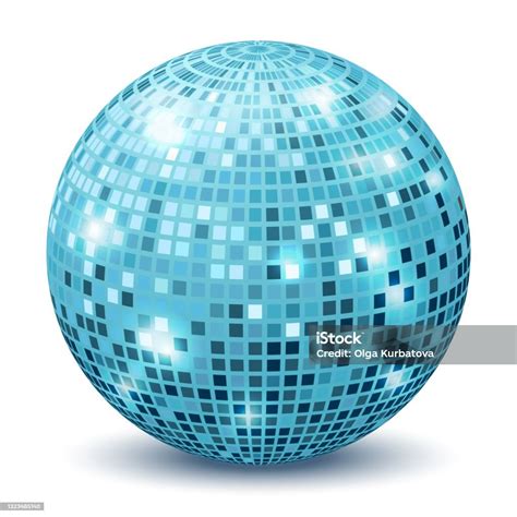 사실적인 디스코 공 반사 구 거울 댄스 파티 실버 블루 반짝이 복고풍 후광선 빛나는 밝은 축하 거울 볼 벡터 3d 흰색 그림에 고립 파란색에 대한 스톡 벡터 아트 및 기타