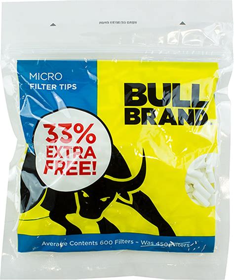 600pc Micro Cigarette Filter Tips In Resealable Bag Bull Brand Smoking