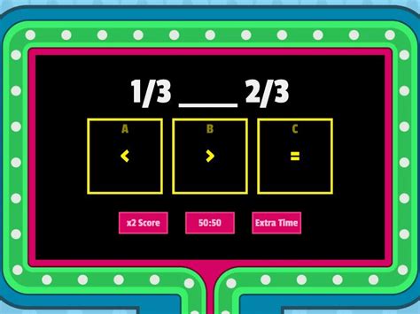 Comparing Fractions Gameshow Quiz