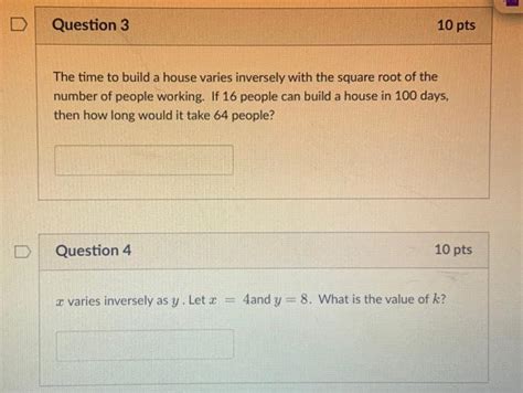 Solved Question 3 10 Pts The Time To Build A House Varies