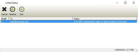 Error 535 Authentication Failed Invalid Username Or Password When Emailing Payslips E Payday