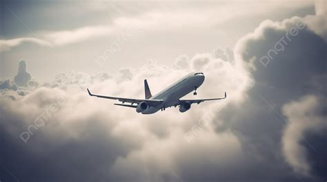 구름을 뚫고 날아가는 대형 비행기 흐린 하늘을 비행하는 비행기의 3d 클로즈업 보기 고화질 사진 사진 비행기 배경 일러스트 및 사진 무료 다운로드 Pngtree