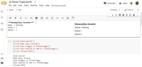 Menghitung Keliling Persegi Panjang Menggunakan Google Colab Dengan Bahasa Pemrograman Python