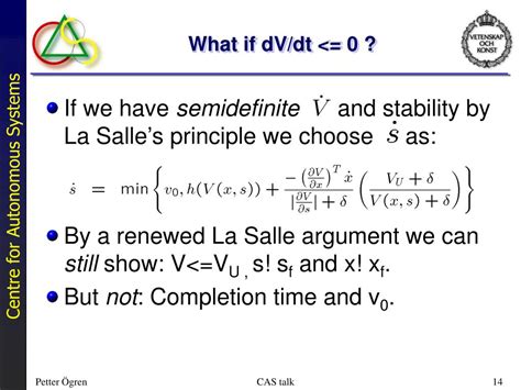 Ppt A Control Lyapunov Function Approach To Multi Agent Coordination
