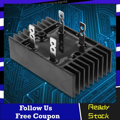 [ready Stock] 100a Amp 1600v Voltage 2 Phase Diode Bridge Rectifier High Power Black Shopee