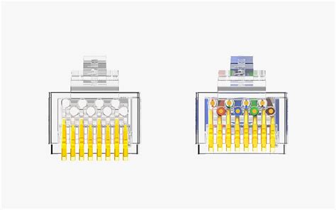 Ampcom Cat6 Rj45 Connectors Rj45 Modular Plug Connector Utp 50μ Gold Plated Two Pieces 8p8c