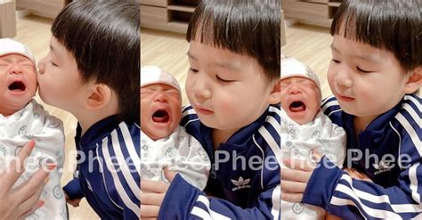 เกร็งไปหมดเลยน้องจ๋า พี่ธีร์ พี่พีร์ ผลัดกันหอมกอดน้องแฝดครั้งแรก น่ารักฝุดๆ