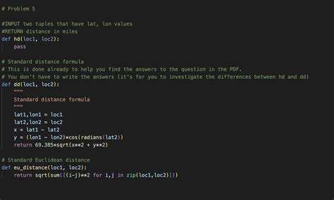 Solved Problem 5 Haversine Distance Finding The Distance