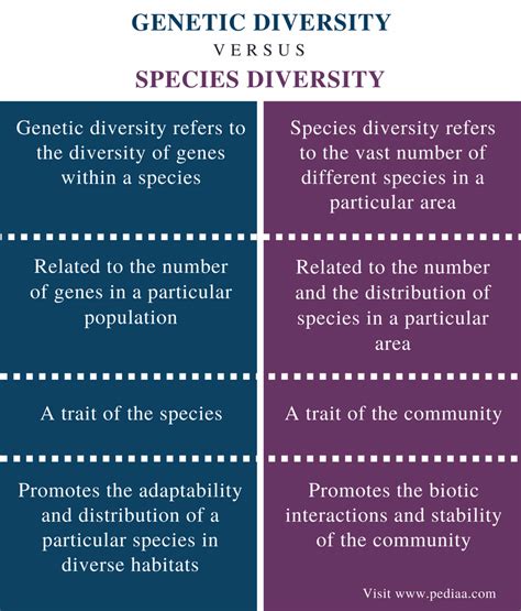 Difference Between Genetic Diversity And Species Diversity Definition