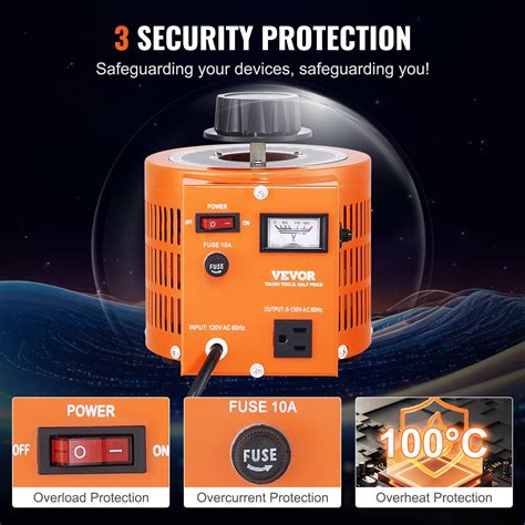 Vevor 1000va Auto Variable Voltage Transformer 769 Amp 110v Input 0