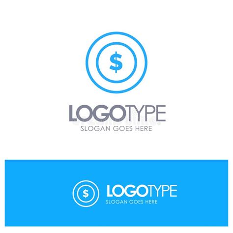 Dollar Coin Logistic Global Blue Outline Logo Place For Tagline Stock Vector Illustration Of