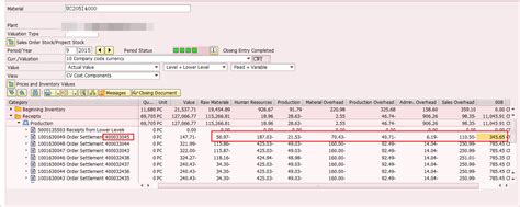 Solved CKM Component Cost Split Value Material Target Co SAP Community