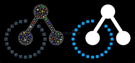 Flare Mesh Network Molecule Structure Icon With Flare Spots Stock Vector Illustration Of Mesh