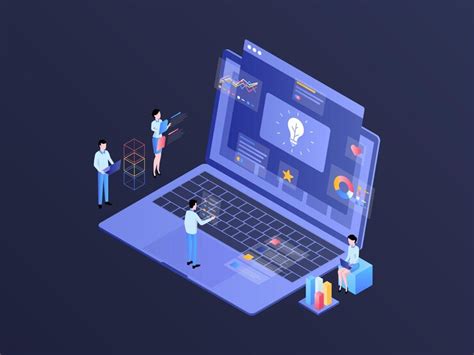 Premium Vector Business Idea Isometric Illustration Dark Gradient Suitable For Mobile App