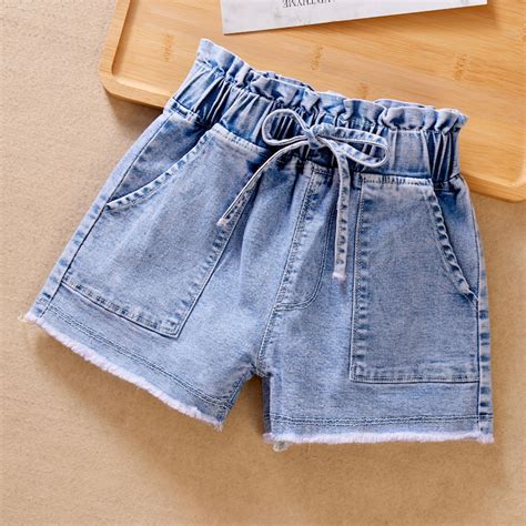 女童牛仔短裤夏季洋气中大童装女孩裤子薄款儿童宝宝宽松外穿短裤 虎窝淘